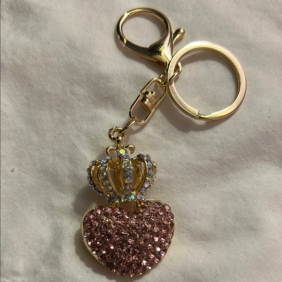 Unbranded | Accessories | Pink And Gold Heart Key Holder Or Bag Charm ...